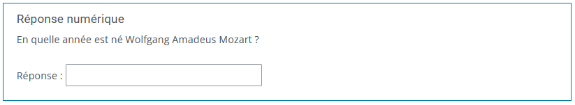 Paramétrer une question à Réponse numérique [Créer un Test]